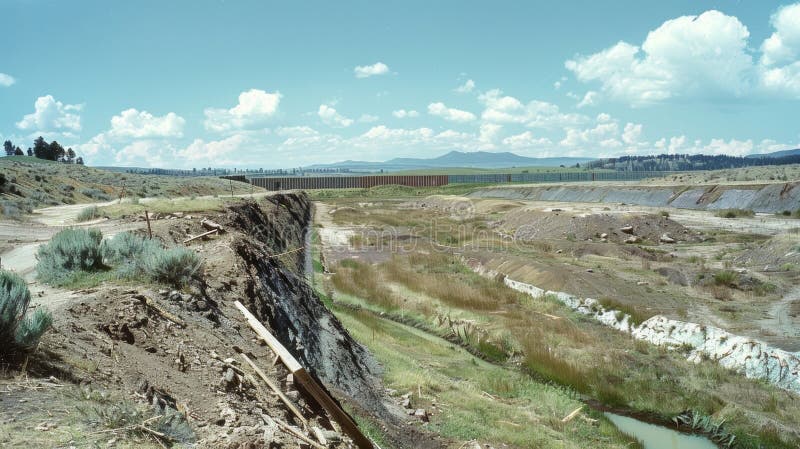 A View from the Top of the Retaining Wall Showing the Difference in ...