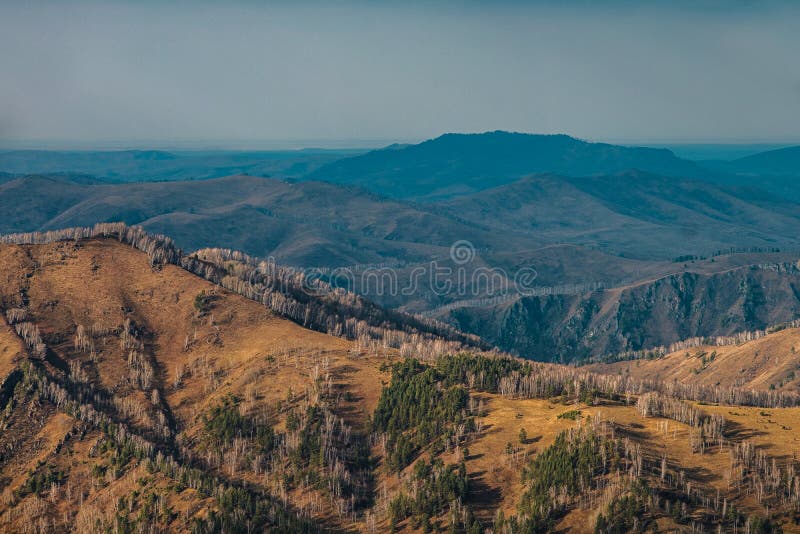 View from the Top of Ski Manzherok Ski Resort Stock Photo - Image of ...
