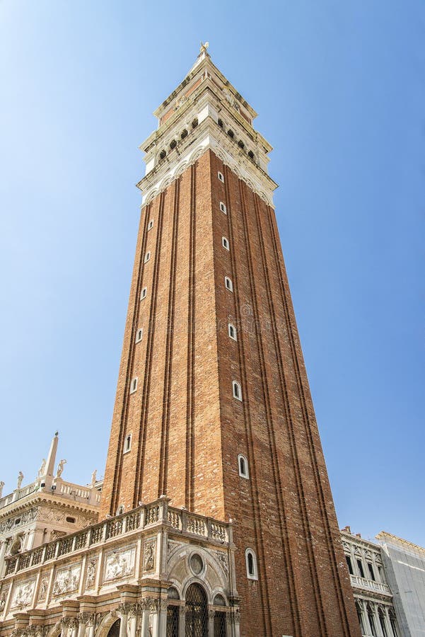 View of the Top of the St Marks Campanile in Venice, Italy Stock Photo ...