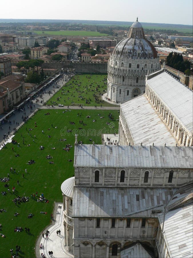 View At Top Of Tower Of Pisa. Stock Photo - Image of leaning, church ...