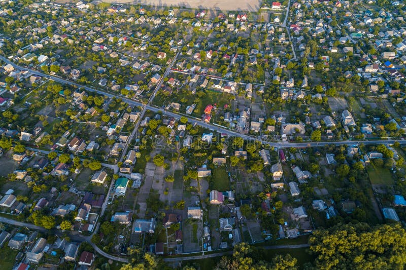 View from the Top of the Village with Private Plots Stock Image - Image ...