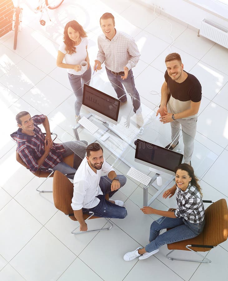 View of the Top Young Creative Team Stock Image - Image of person ...