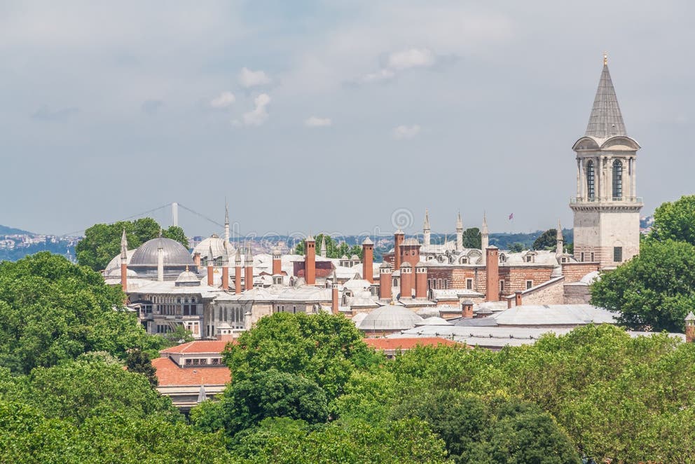 View of Topkapi Palace, among the Trees in Istanbul, Turkey. Stock ...