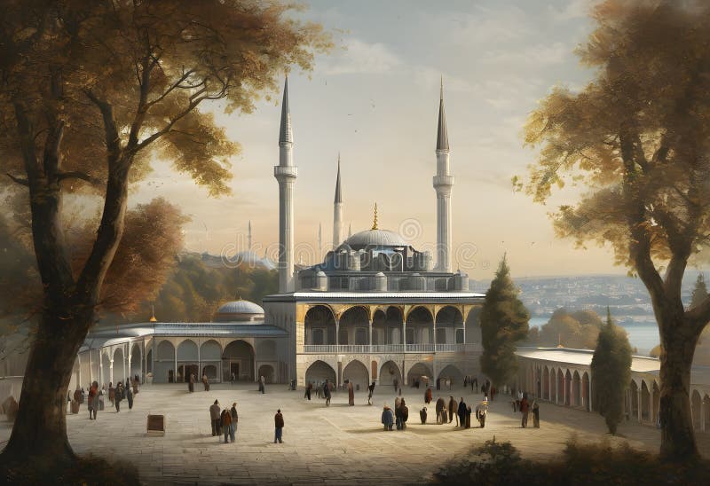 A View of the Topkapi Palace in Istanbul Stock Illustration ...