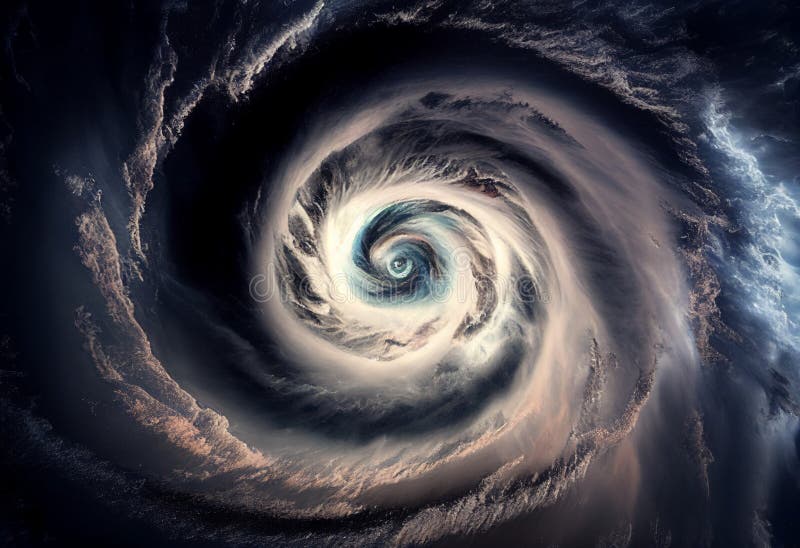 View of a Tornado from Space. AI Generated Stock Illustration ...