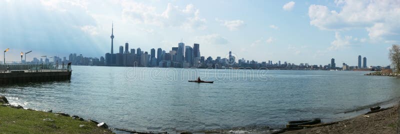 View of Toronto from Across the Lake Stock Image - Image of outside ...