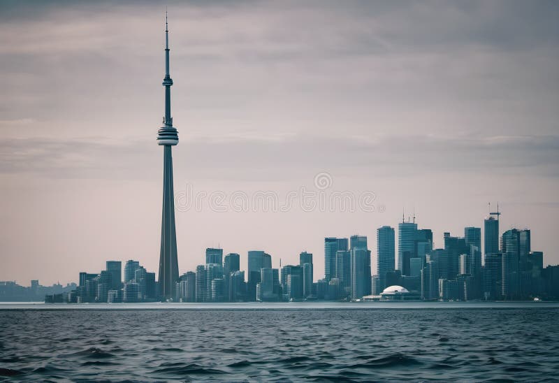 A View of Toronto in Canada Stock Illustration - Illustration of ...