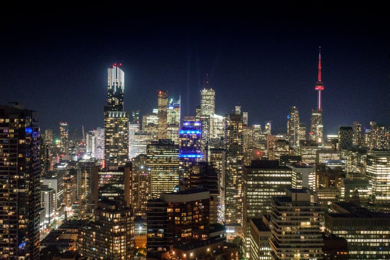 Toronto cityscape stock image. Image of illuminated - 115297987