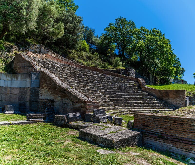 A View Towards the Ampitheatre in the Roman Ruins of Apollonia in ...
