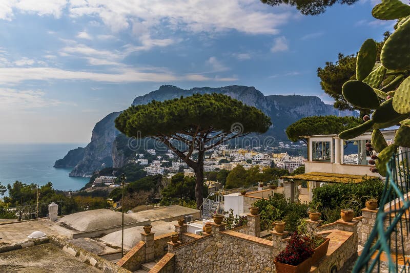 A View Towards Capri Town on the Island of Capri, Italy Stock Photo ...