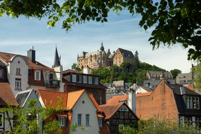 The Castle Of Marburg, Hessen, Germany. Stock Image - Image of town ...