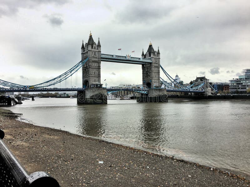A View of Tower Bridge from the River Thames Embankment Stock Image ...