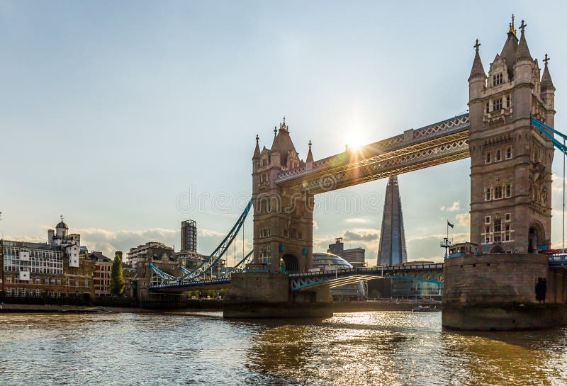 View of Tower Bridge at Sunset, London Stock Image - Image of capital ...