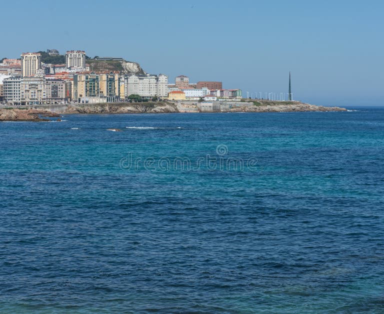 View from Tower of Hercules To Millenium Obelisk a Coruna Stock Image ...