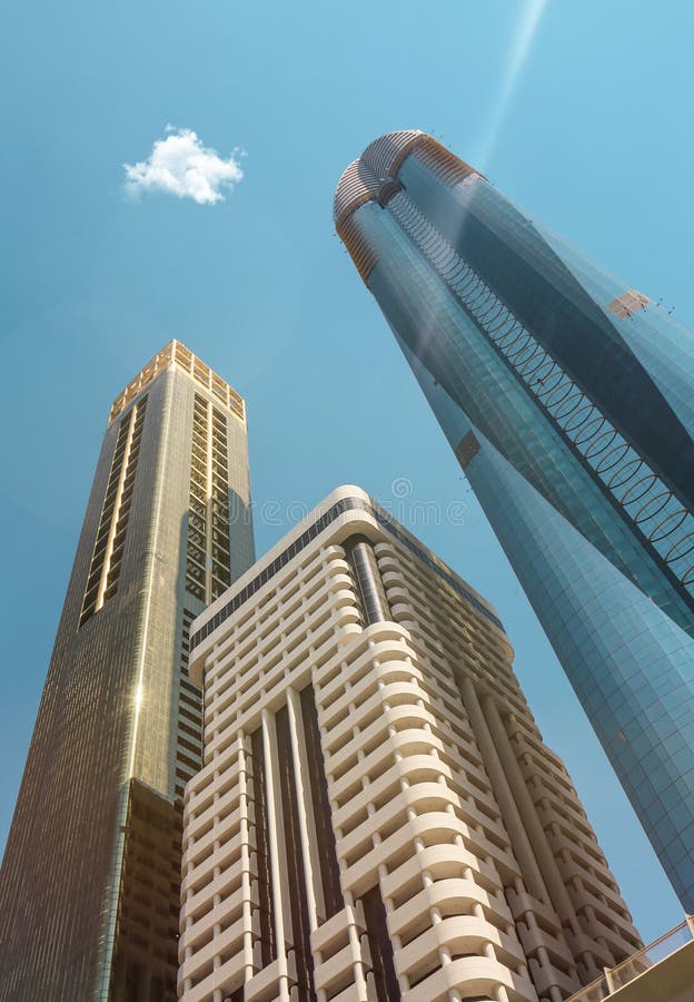 View of the Towers in Dubai from a Different Perspective. Stock Photo ...
