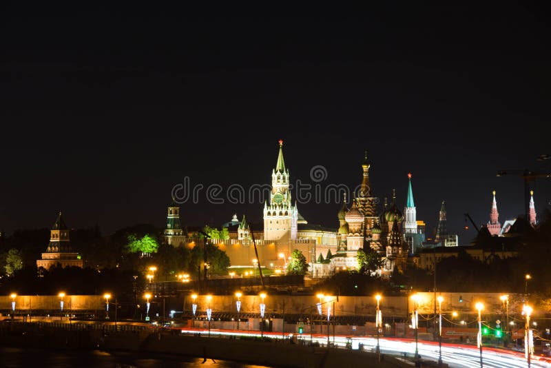 View of the Towers of Kremlin at Night Editorial Image - Image of ...