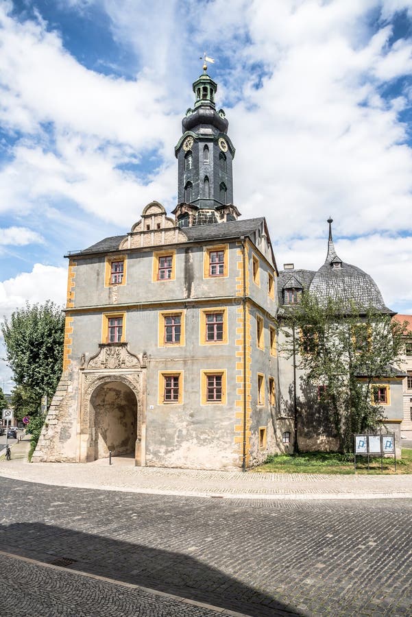 View at the Town Castle with Bastille Tower in the Streets of Weimar in ...