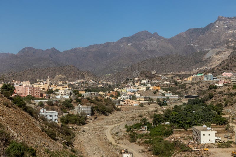 View of a Town in Faifa Mountains, Saudi Arab Stock Photo - Image of ...