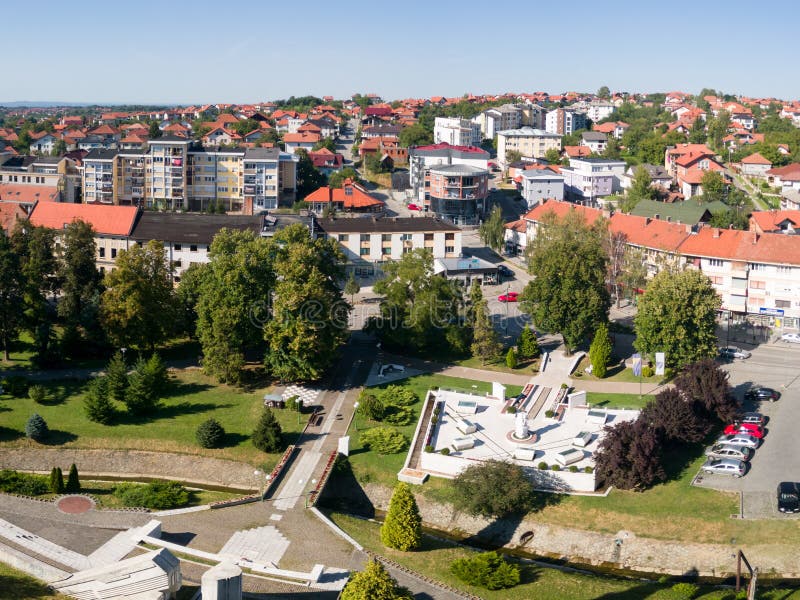 View of the Town of Gradacac and Martyrs Memorial from the Old Gradacac ...