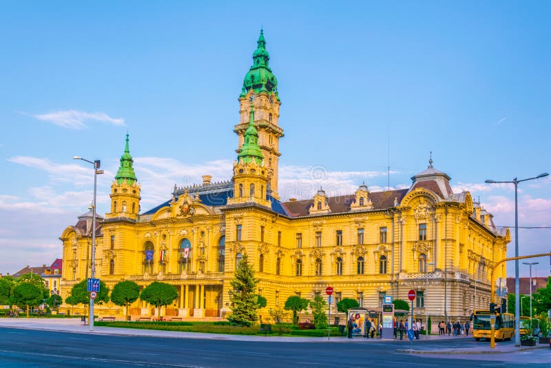 View of the Town Hall of the Hungarian City Gyor....IMAGE Stock Image ...