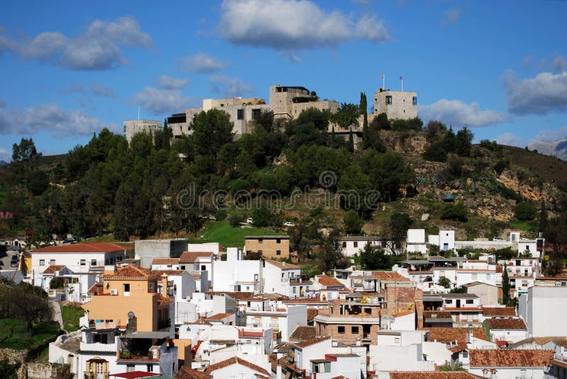 View of Town, Monda, Spain. Stock Photo - Image of clock, attractions ...