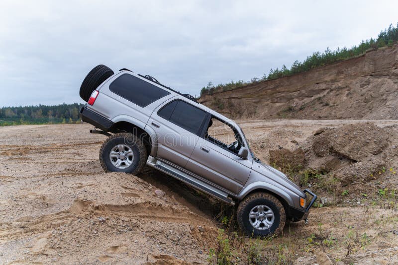 View of a Toyota 4Runner Stuck on Road during Off-roading in a Canyon ...