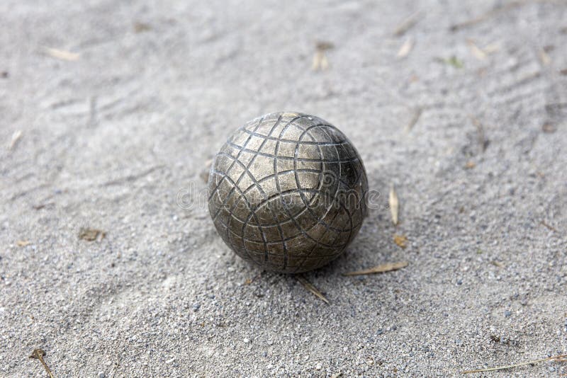 Bocce ball on the ground stock image. Image of seasonal - 112335577