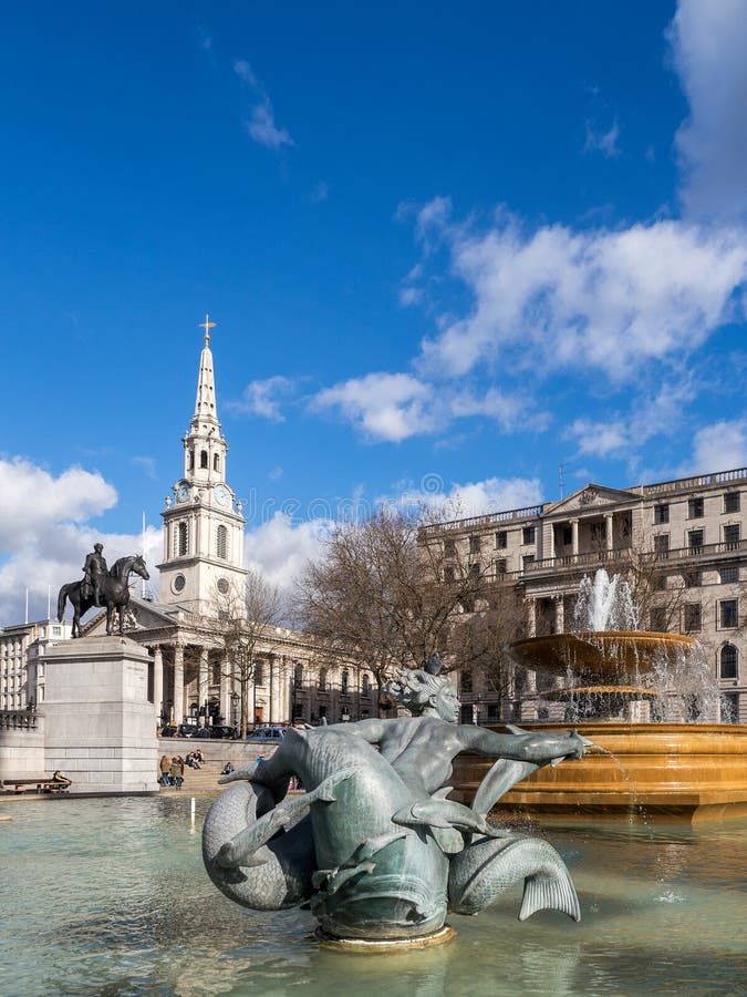 View of Trafalgar Square editorial stock image. Image of jets - 87679764