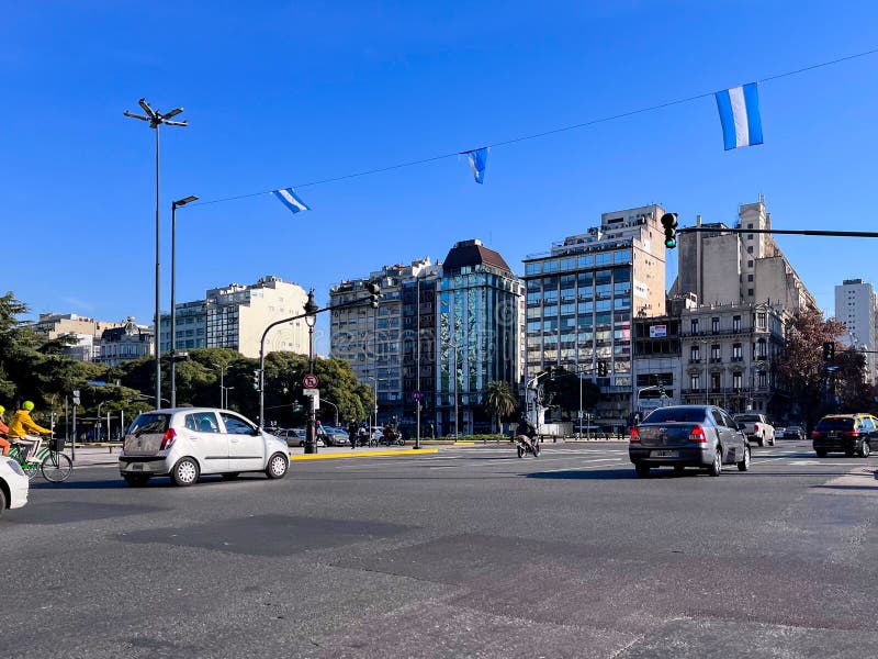 View of the Traffic on Av 9 De Julio in Buenos Aires Editorial Stock ...