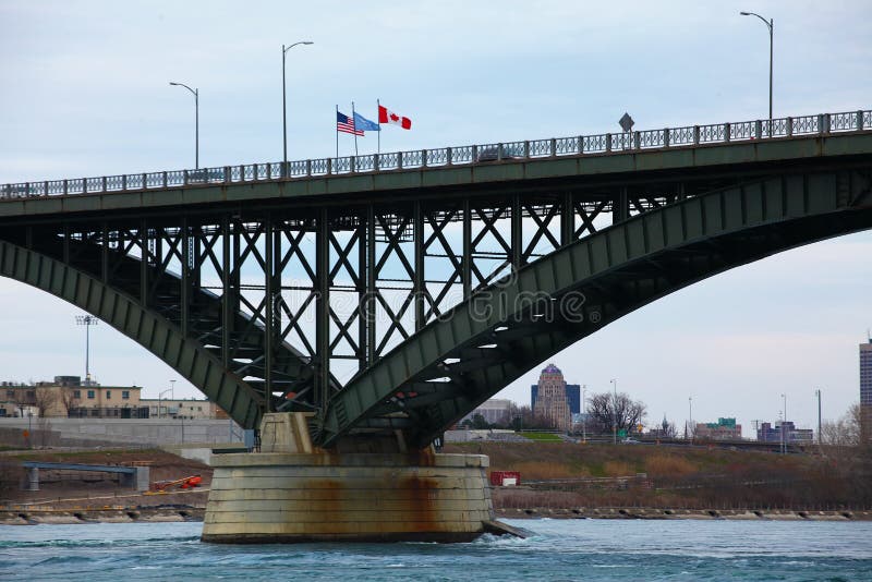 View of Traffic on the Peace Bridge Stock Photo - Image of peace ...