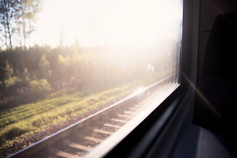 View of Train Seat Near Window Stock Image - Image of rail ...