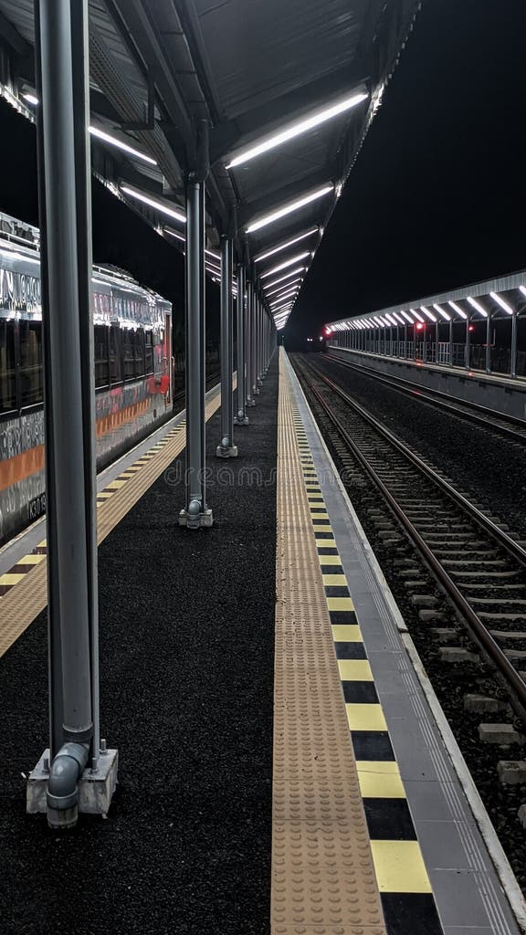 View of Train Station Midnight in Java Island Indonesia Stock Image ...
