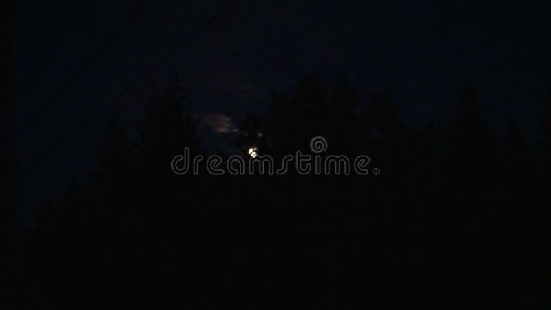 View from the Train Window Late at Night. Full Moon Stock Footage ...