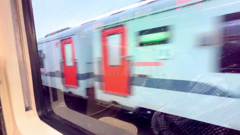 View from the Train Window. with a View of the Train Passing on the ...