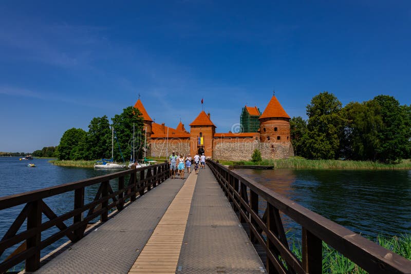 View of Trakai Castle and Lake Galve Editorial Photography - Image of ...