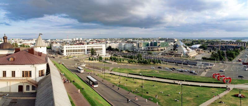 View from the Transfiguration Tower of the Kazan Kremlin To the Pyramid ...