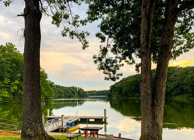 Dockside View Of Pecks Pond Stock Image - Image of lake, pocono: 33149273