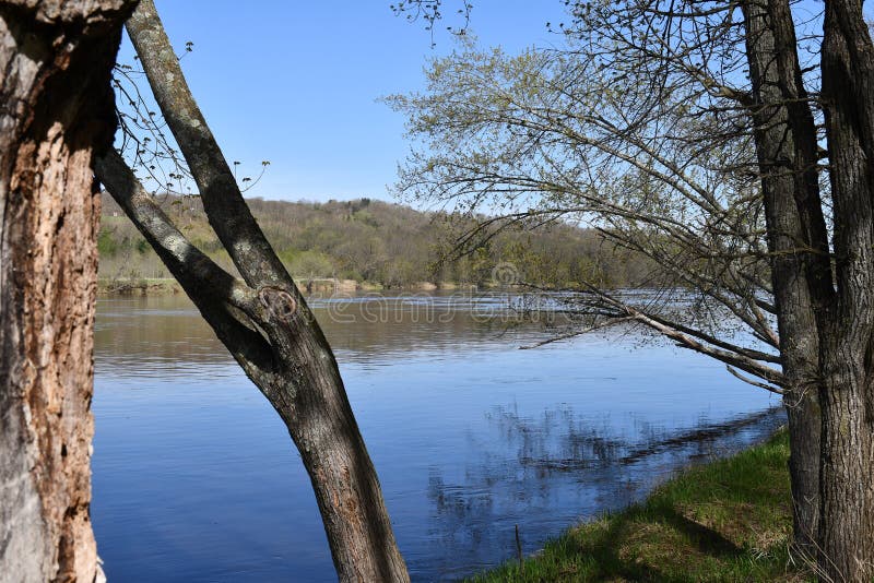 A View through Trees of a River in Minnesota on a Spring Day Stock ...