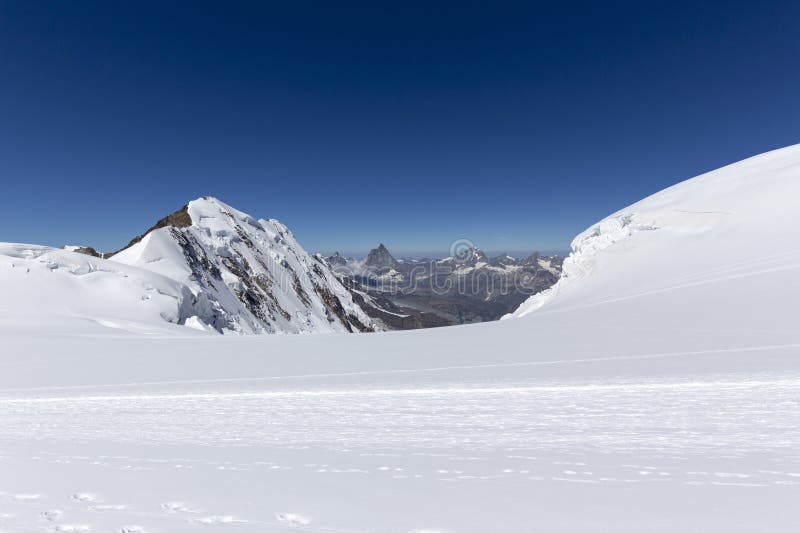 A View during Trekking in Monte Rosa Stock Image - Image of blue ...