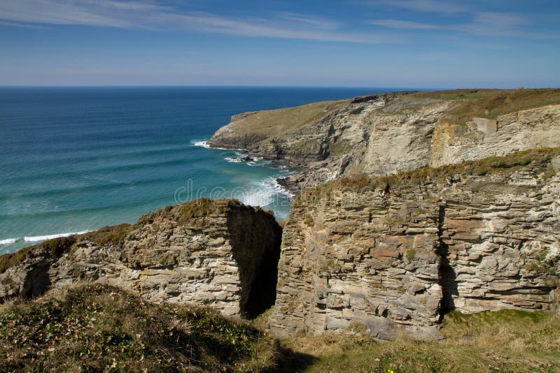 Treknow Coast Near Tintagel in Cornwall Stock Photo - Image of holidays ...