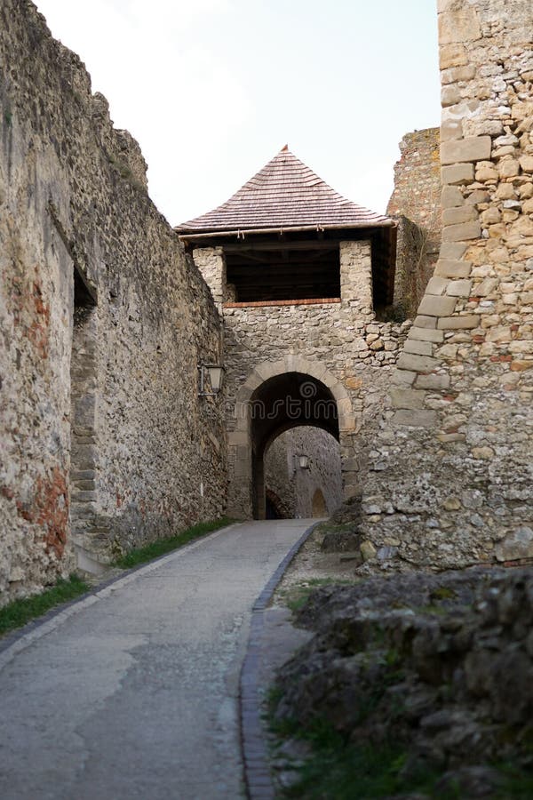 View of a Trencin Castle Entrance and Clock Tower Editorial Stock Photo ...