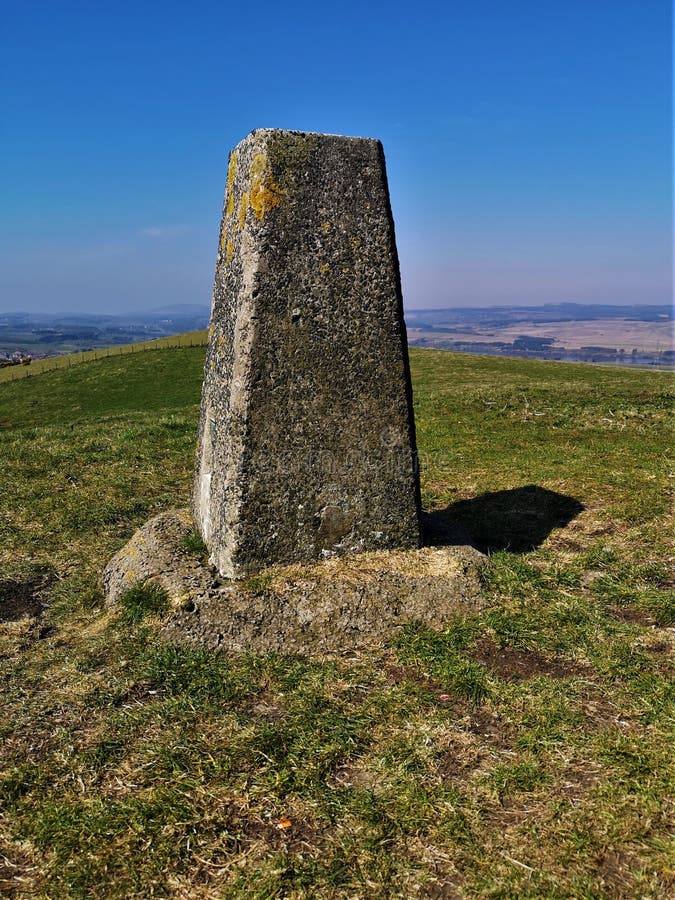 Triangulation Pillar - Hill of Beath Stock Image - Image of stone ...