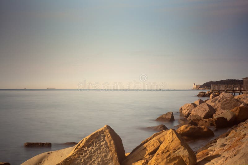 View of Trieste sea stock photo. Image of miramare, travel - 97334146