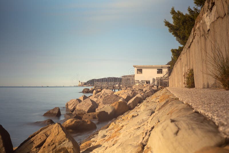 View of Trieste sea stock image. Image of travel, travelling - 97334179