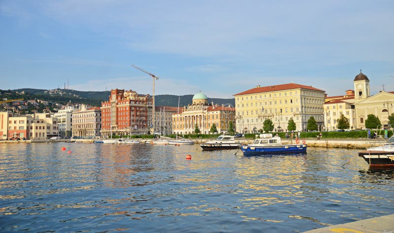 View on Trieste Town, Italy Stock Image - Image of attraction, central ...