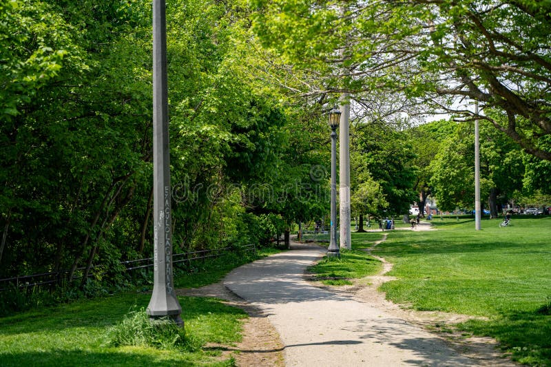 View of Trinity Bellwoods Park in Spring. Trinity Bellwoods Park is a ...