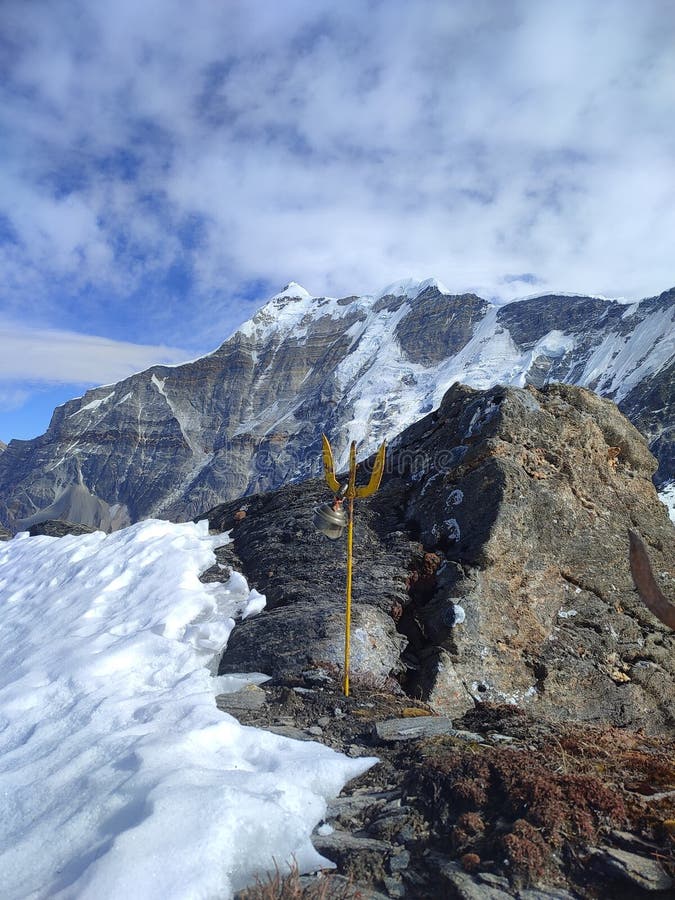 View of Trishul Mountain from Roopkund Stock Image - Image of trishul ...