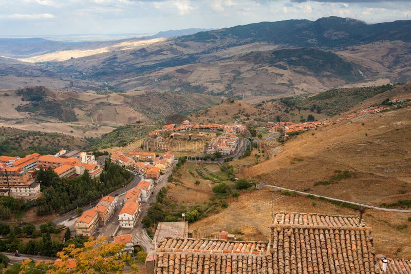 View of Troina, Sicily stock image. Image of troina, tourism - 63882097