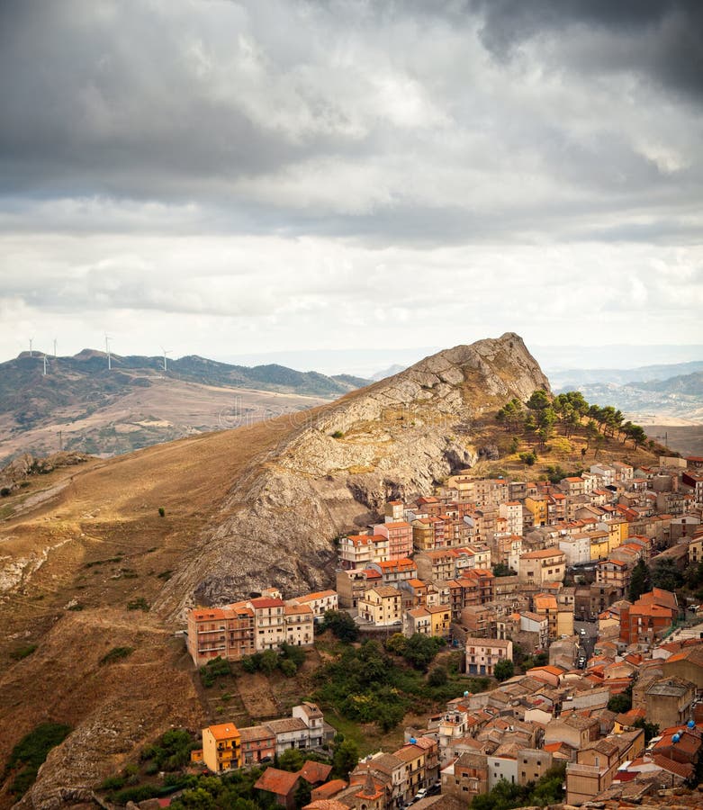 View of Troina, Sicily stock image. Image of troina, tourism - 63882097