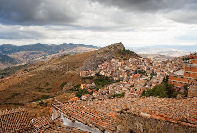 View of Troina, Sicily stock image. Image of troina, tourism - 63882097